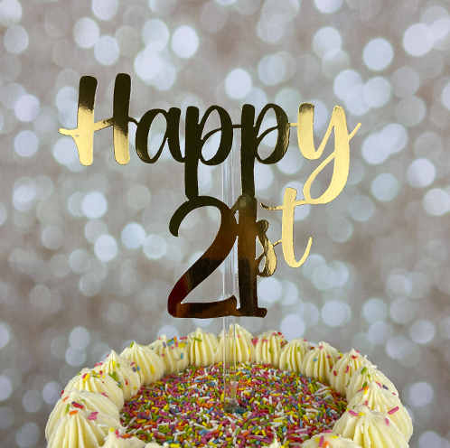 Happy 21st Cake Topper | Candy's Cupcakes